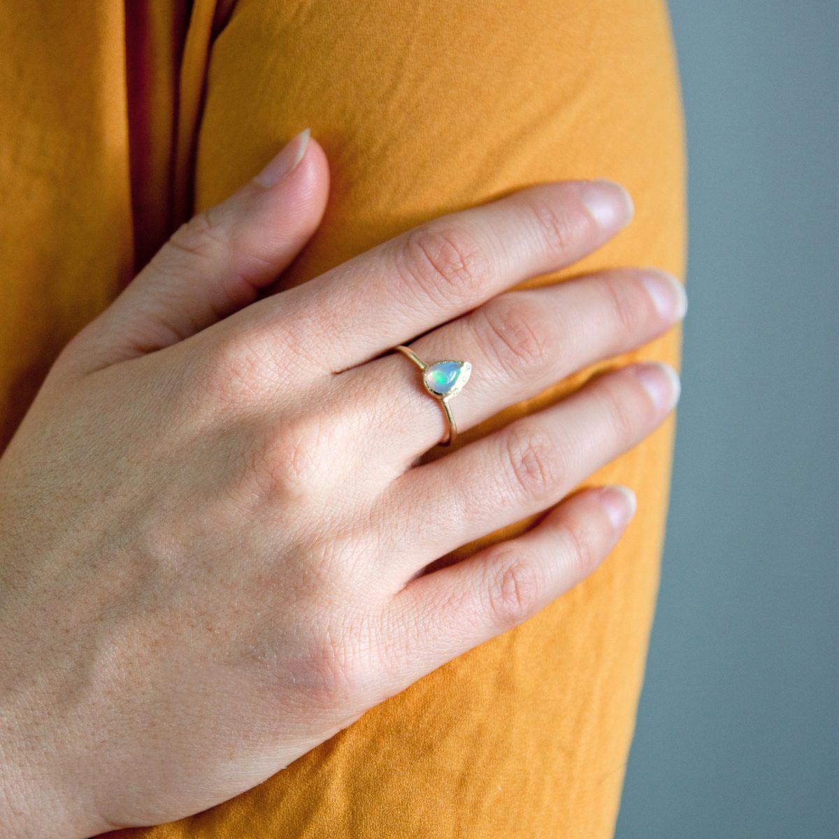 Raindrop Opal Ring by Misa Jewelry - NEWTWIST