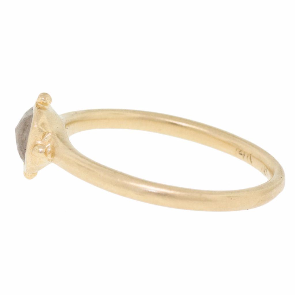 Square Solitaire Rustic Diamond Ring by Victoria Cunningham - NEWTWIST