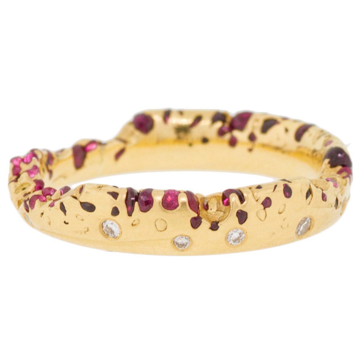 Diamond & Ruby Eroded Ring by Private: Polly Wales - NEWTWIST
