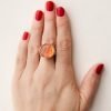Smooth Oregon Sunstone Ring by Jamie Joseph - NEWTWIST