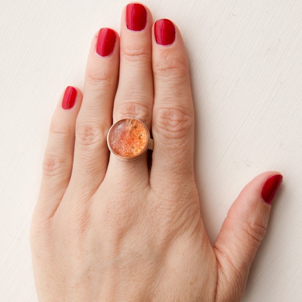 Smooth Oregon Sunstone Ring by Jamie Joseph - NEWTWIST