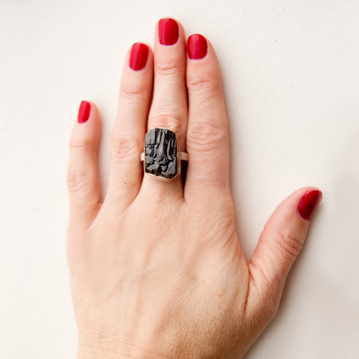 Surface Cut Cassiterite Ring by Jamie Joseph - NEWTWIST