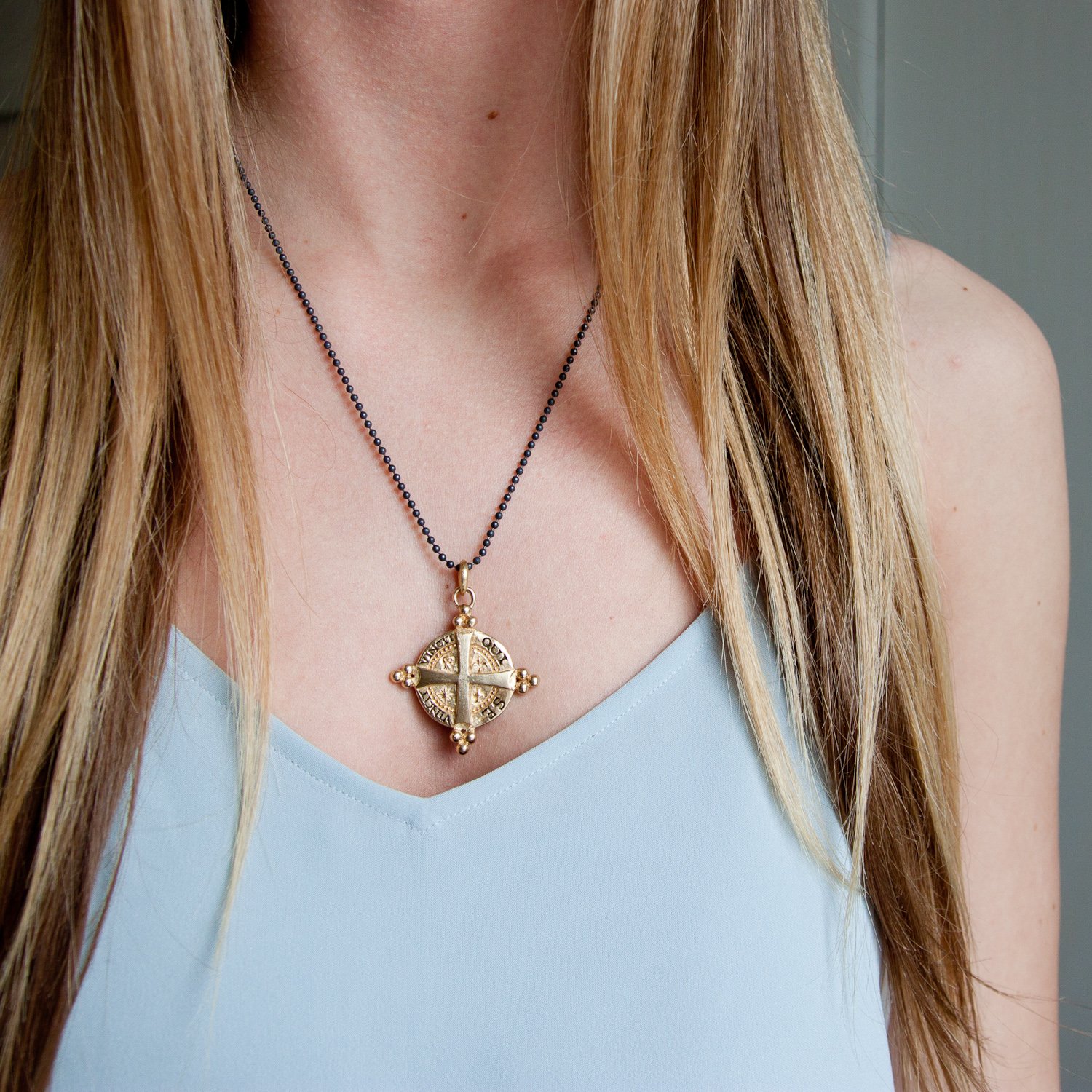 Trunk show: gold double maltese cross charm by Erica Molinari - NEWTWIST
