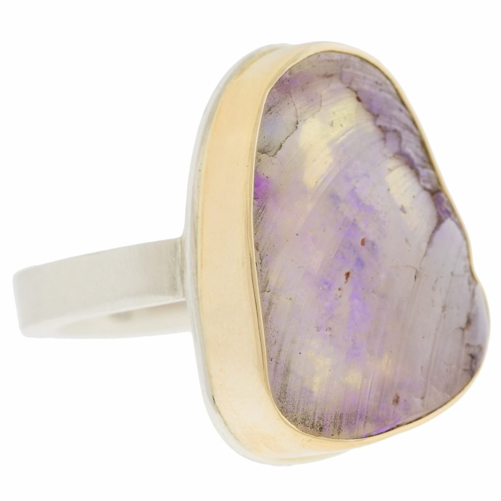 Opalized clamshell ring by Jamie Joseph - NEWTWIST