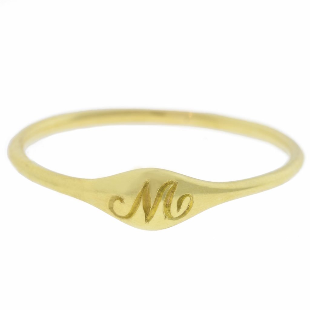 M mini signet ring by Diana Mitchell - NEWTWIST