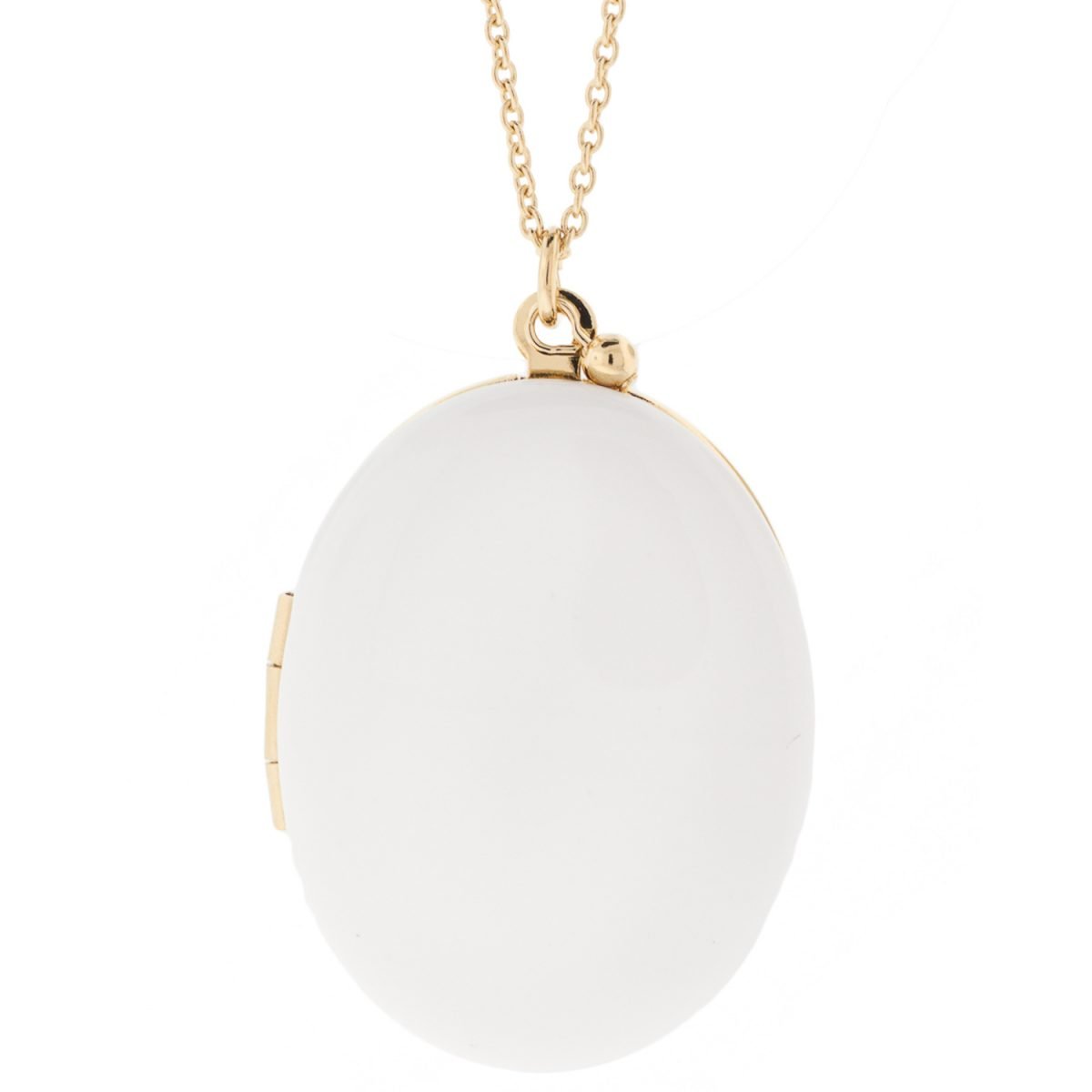 Long White Locket by Trois Petits Points - NEWTWIST