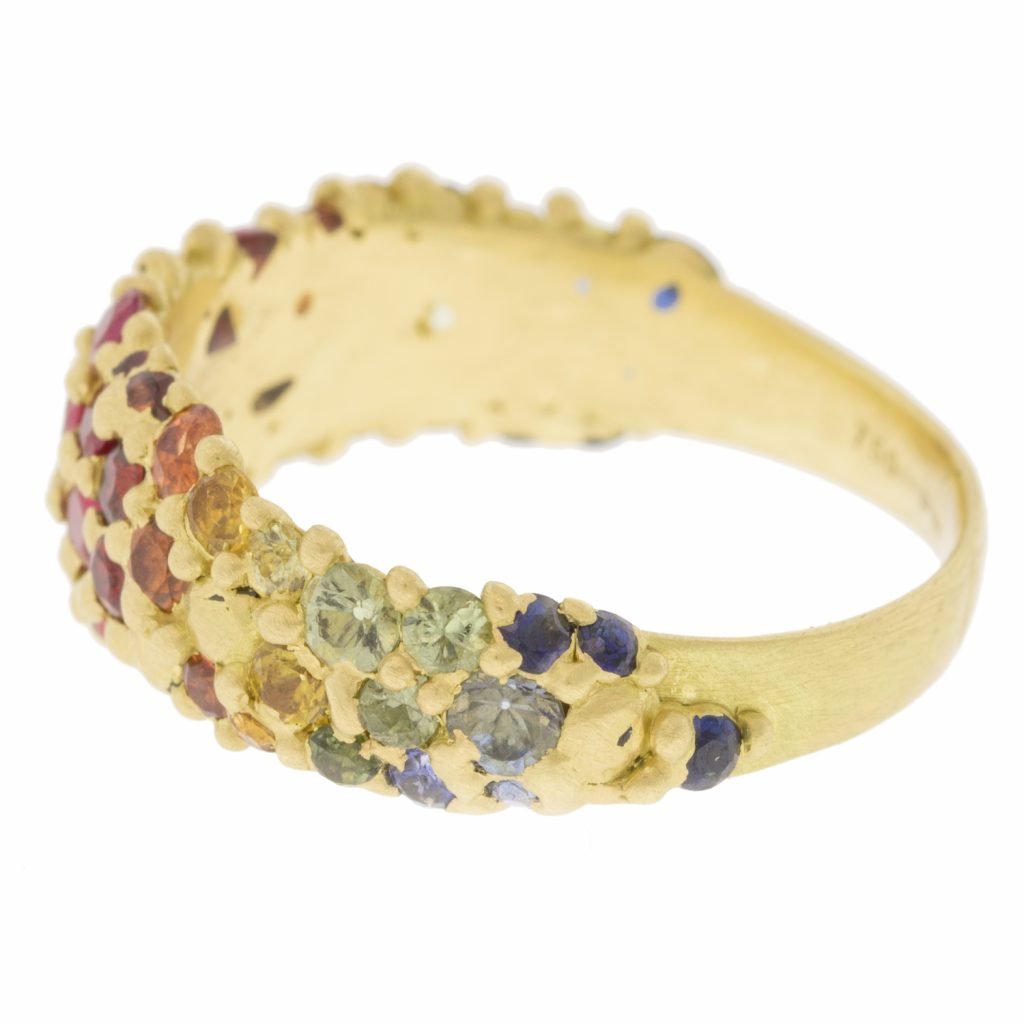 Hot Pink Rainbow Sapphire Fade Ring by Private: Polly Wales - NEWTWIST