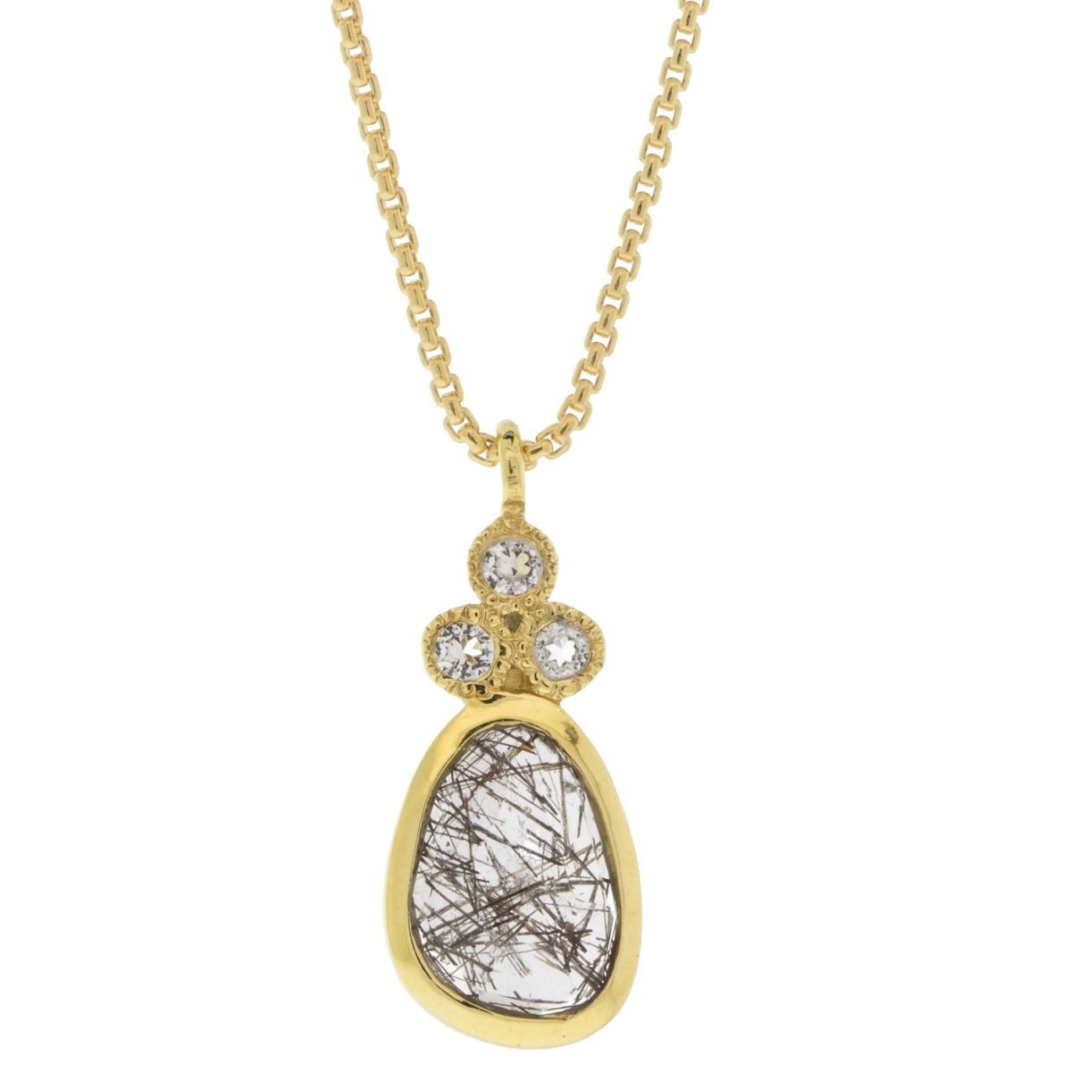 Tourmalinated Quartz Radiant Necklace by Lulu Designs - NEWTWIST