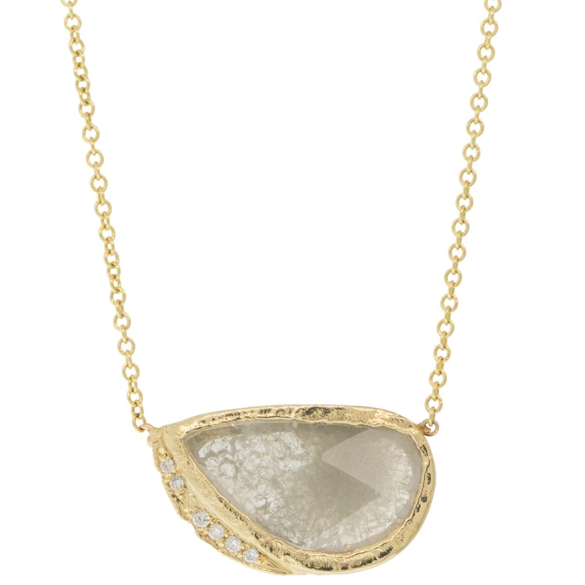 Ruffle Diamond Slice Necklace by Misa Jewelry - NEWTWIST