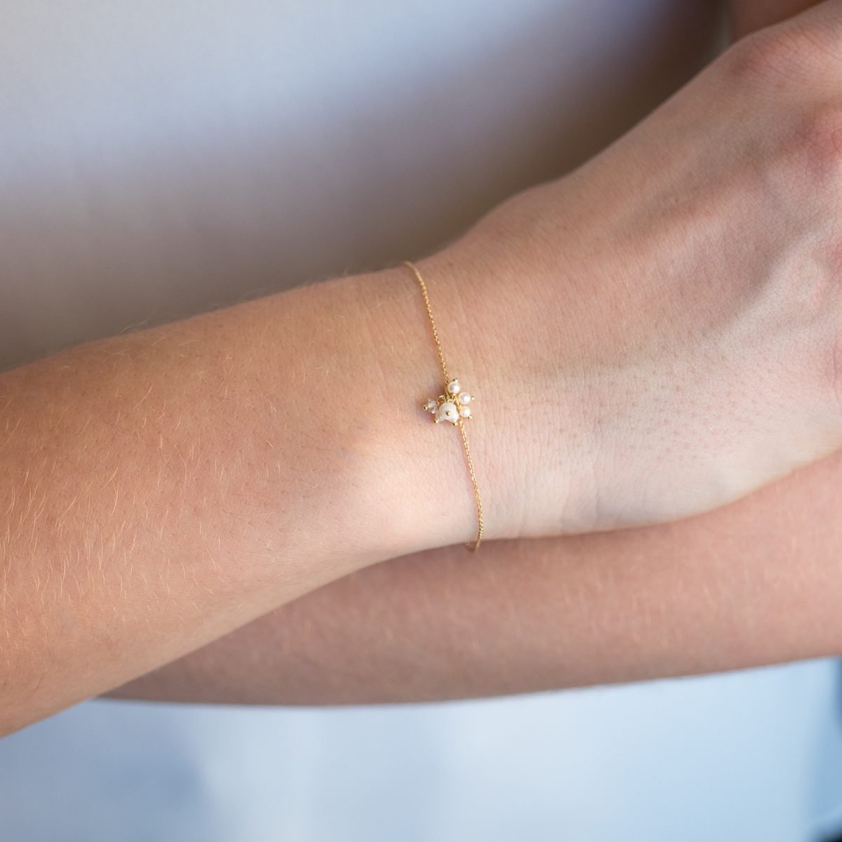 Pearl Cluster Chain Bracelet by Sweet Pea - NEWTWIST