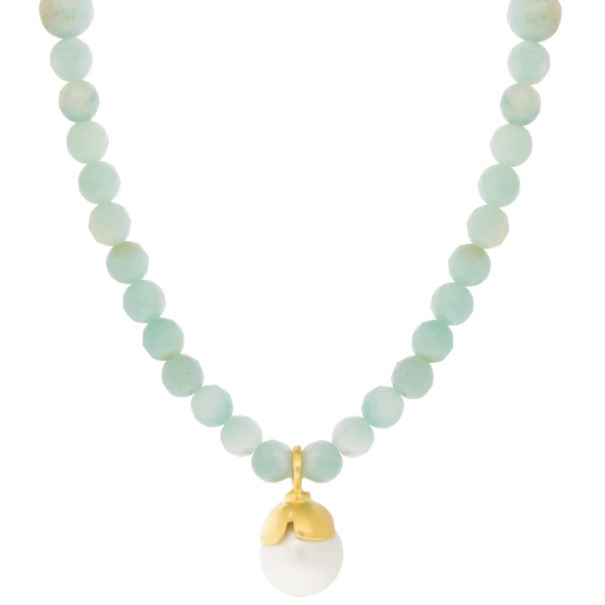 Blue Amazonite Flower Petal Necklace by Catherine Canino - NEWTWIST