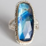 Rose Cut Blue Rainbow Moonstone Ring by Jamie Joseph - NEWTWIST