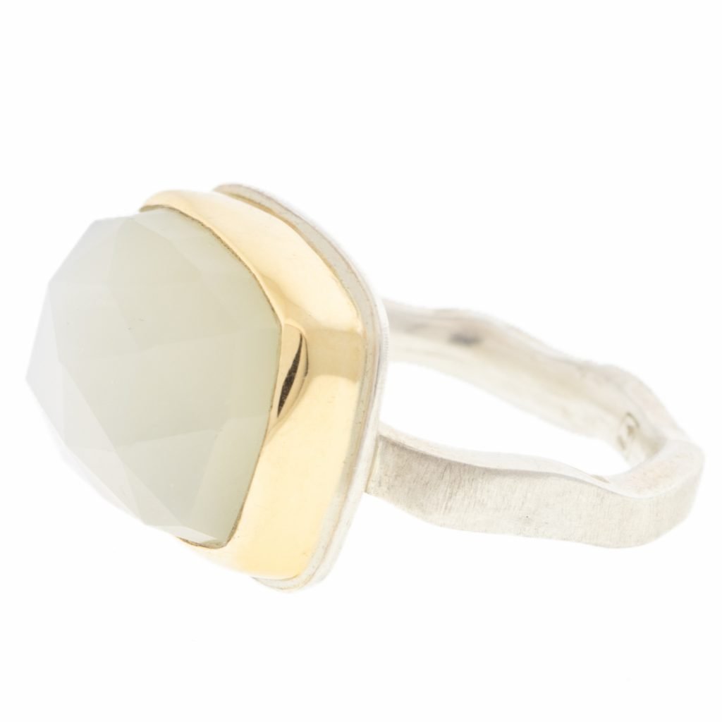 Rectangluar White Moonstone Ring by Jamie Joseph - NEWTWIST