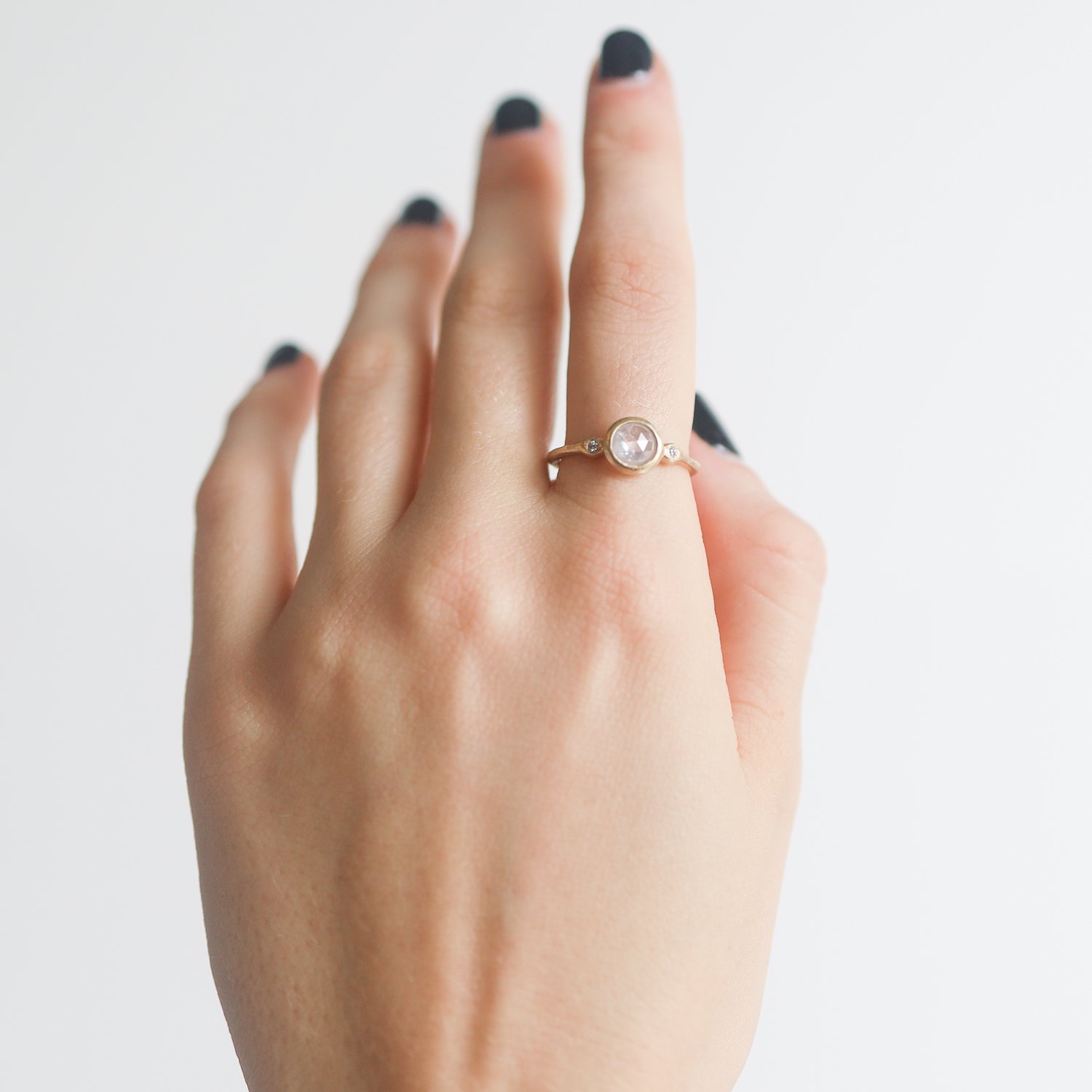 Rose Cut White Diamond Ring by Victoria Cunningham - NEWTWIST