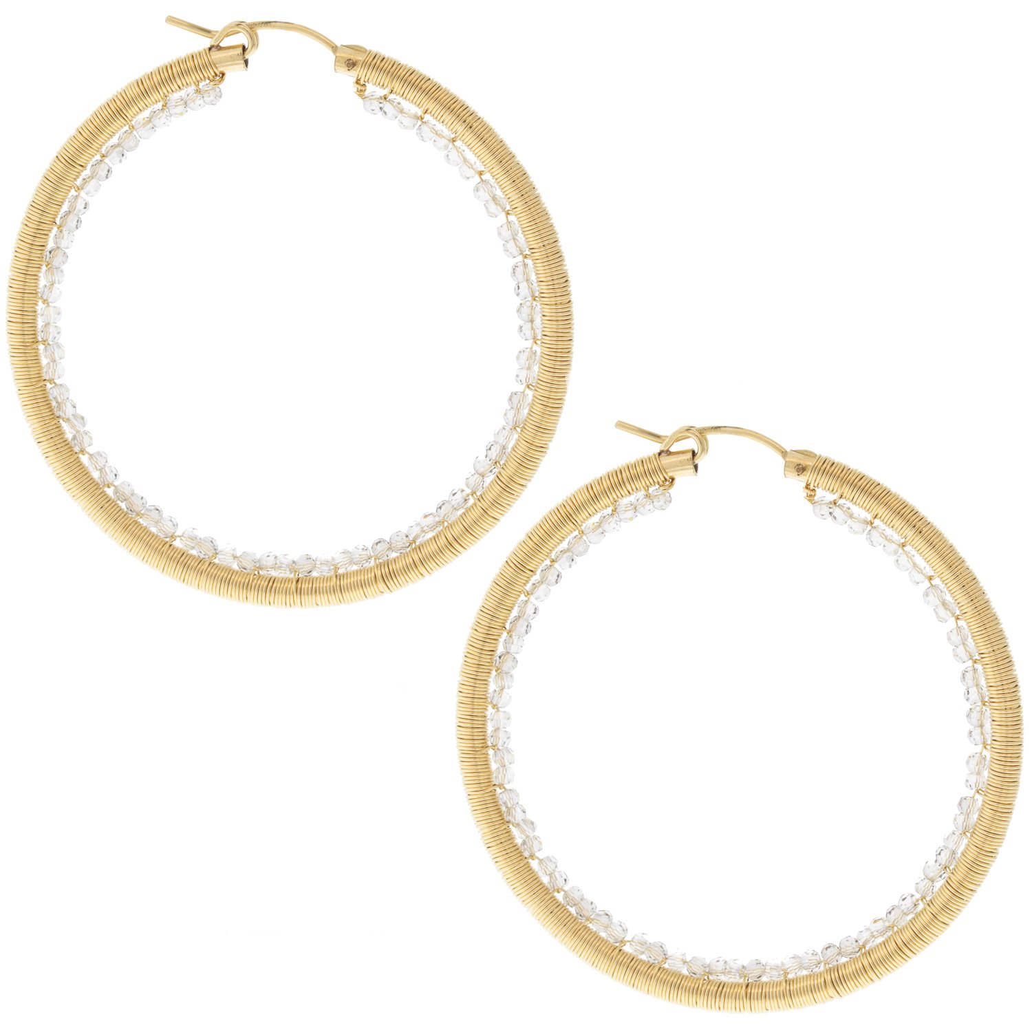Large Inner Crystal Hoops by Dana Kellin - NEWTWIST