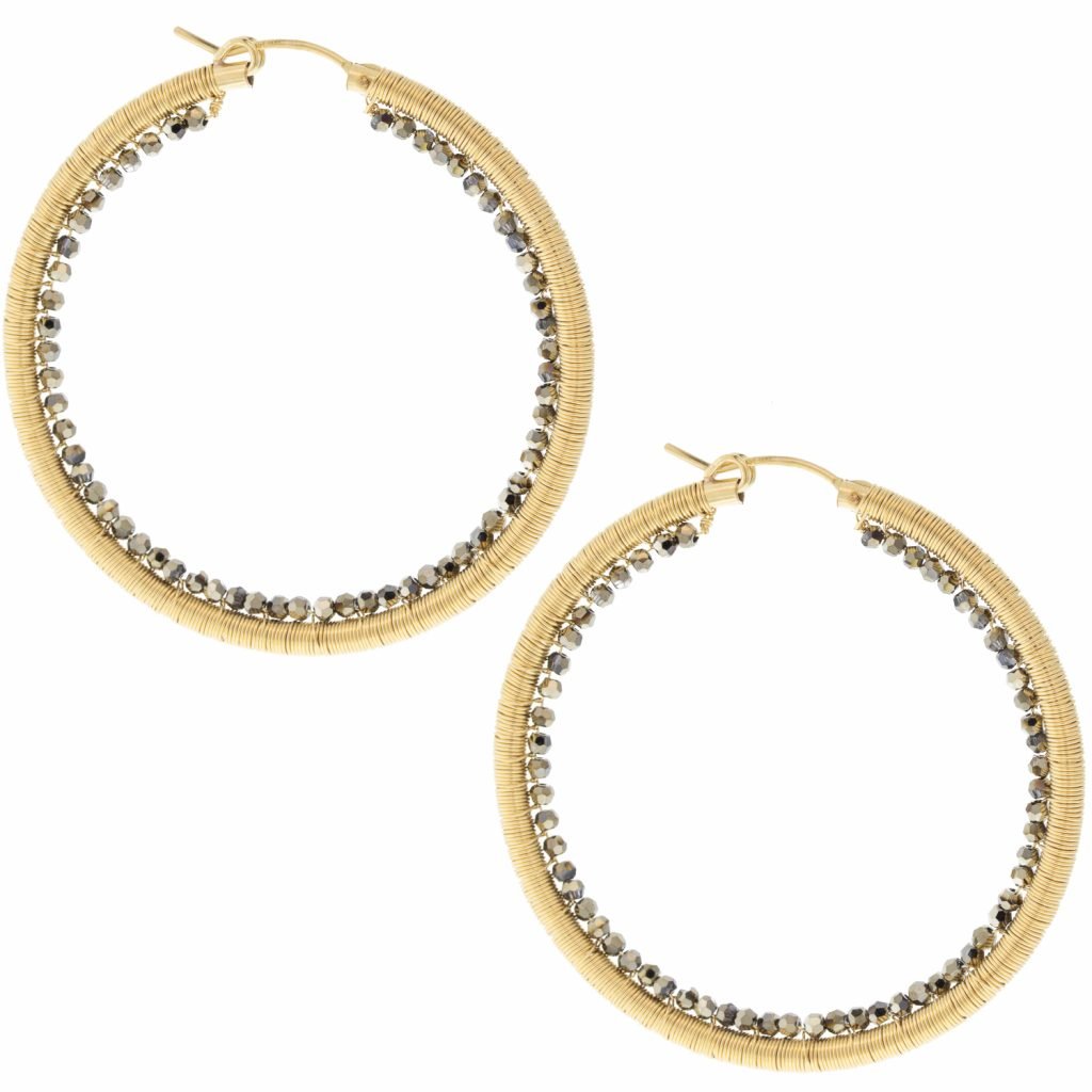 Large Inner Dark Crystal Hoops by Dana Kellin - NEWTWIST