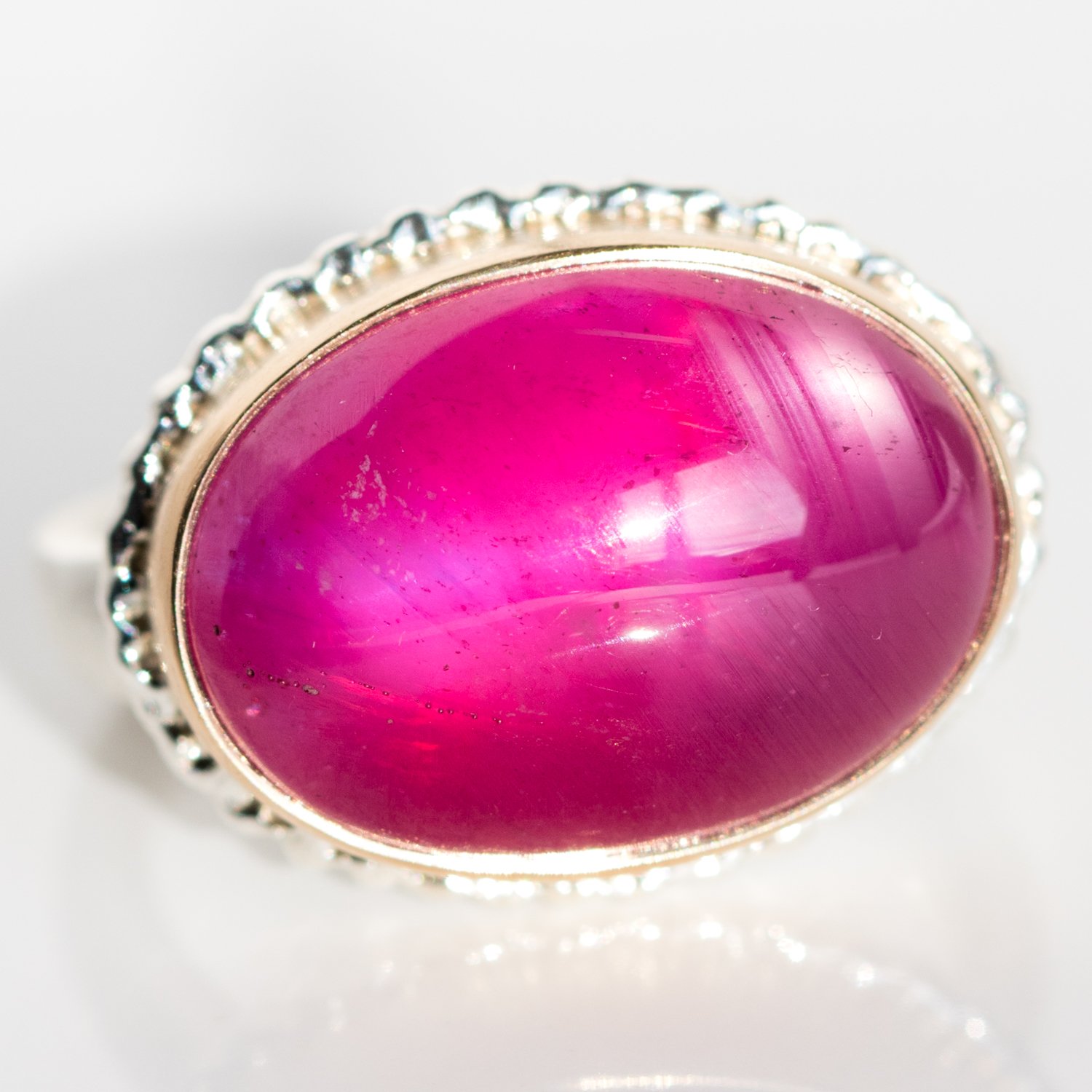 Oval Smooth African Ruby Ring by Jamie Joseph - NEWTWIST