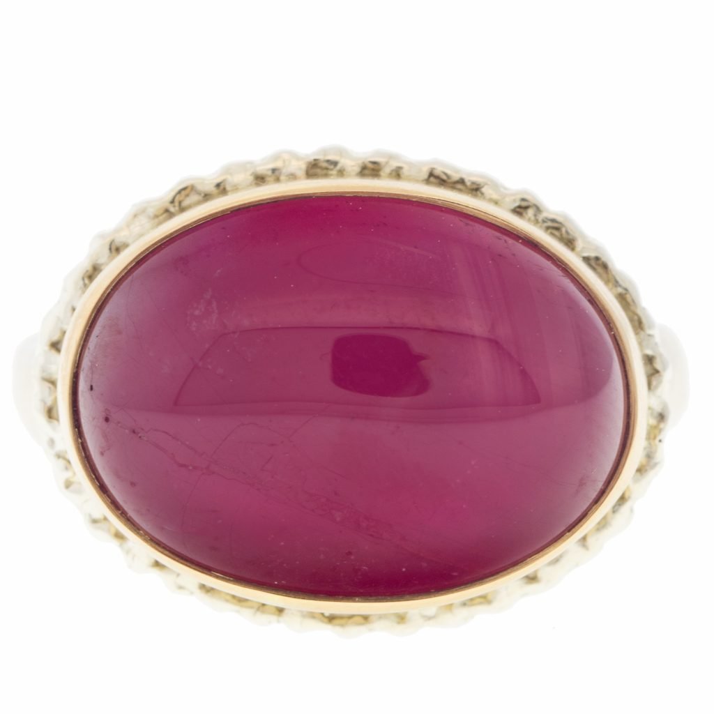 Oval Smooth African Ruby Ring by Jamie Joseph - NEWTWIST