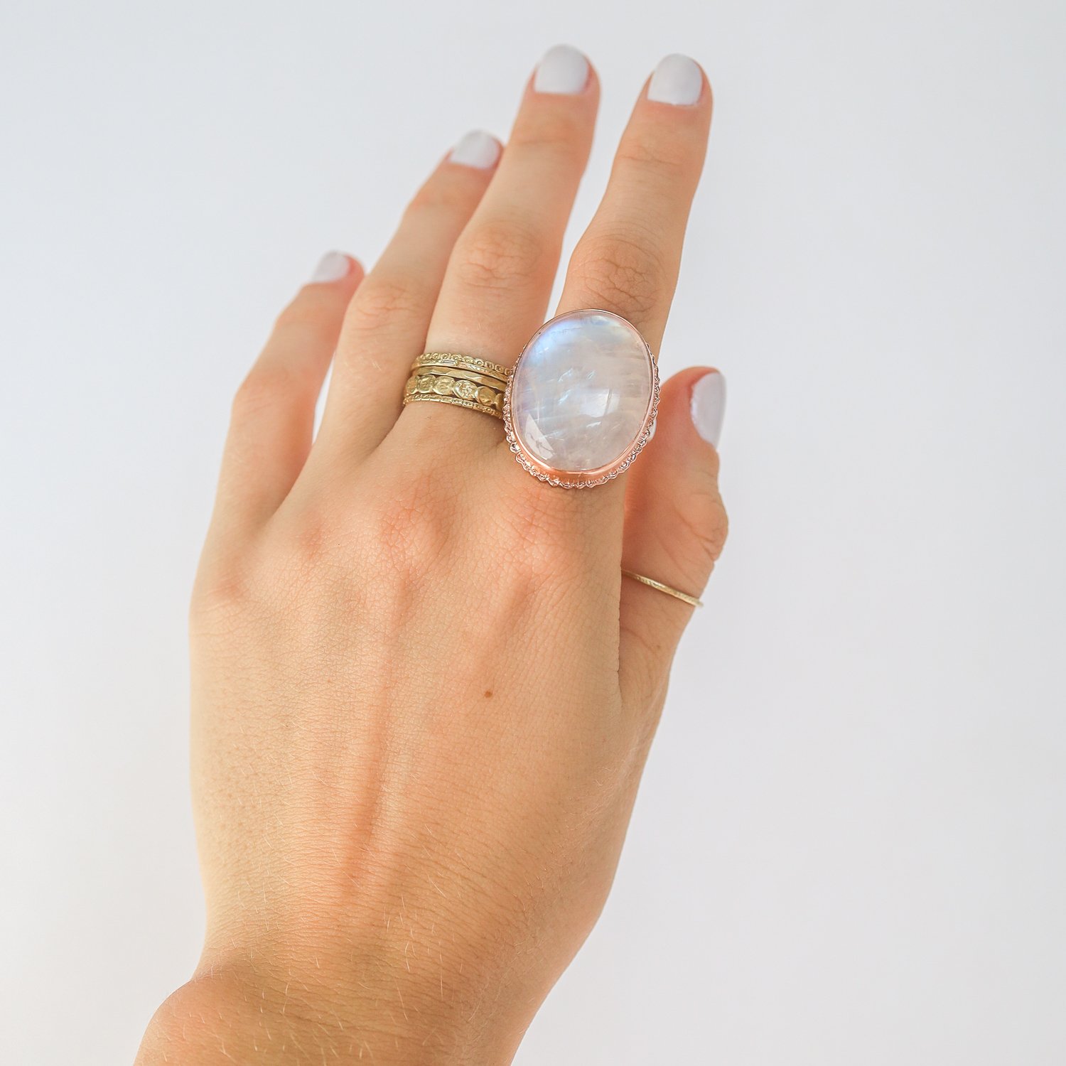 White Rainbow Moonstone Ring by Jamie Joseph - NEWTWIST
