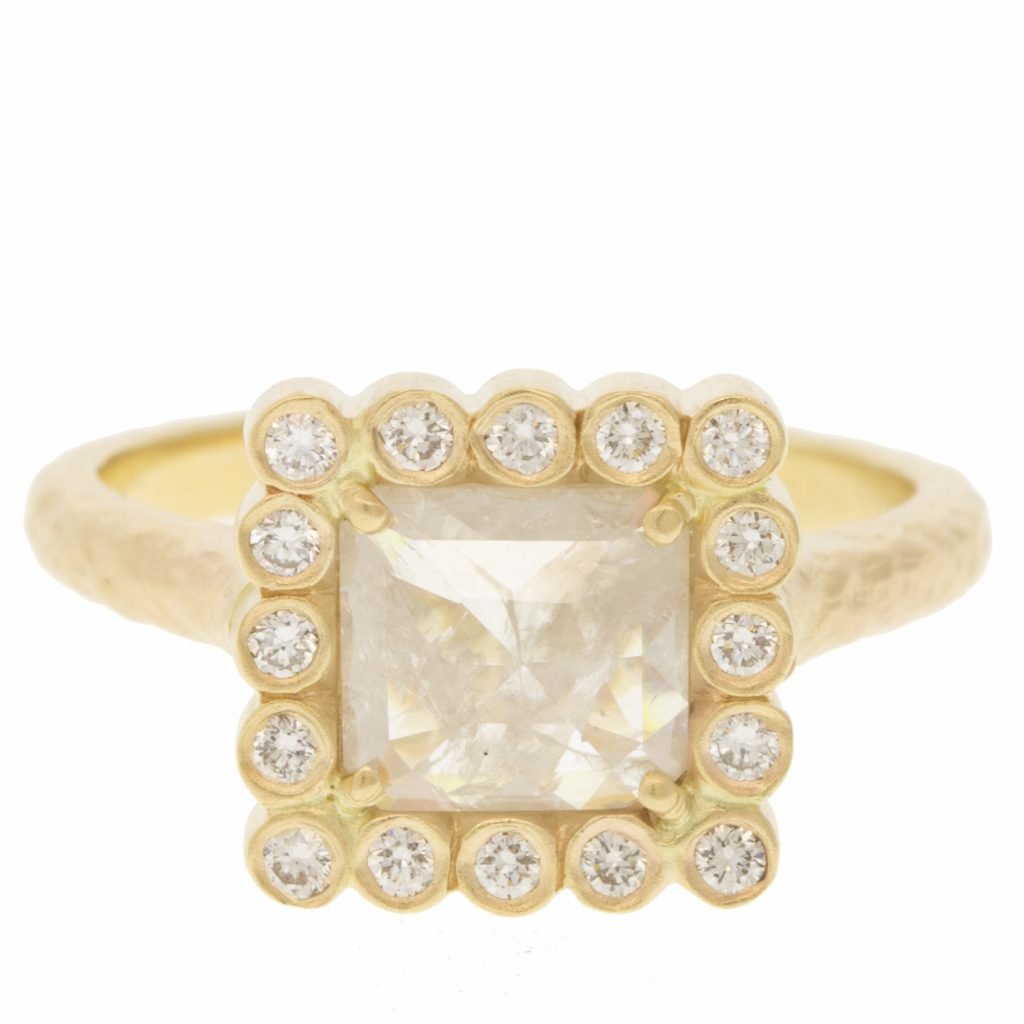 Rustic Square Diamond Ring by Victoria Cunningham - NEWTWIST