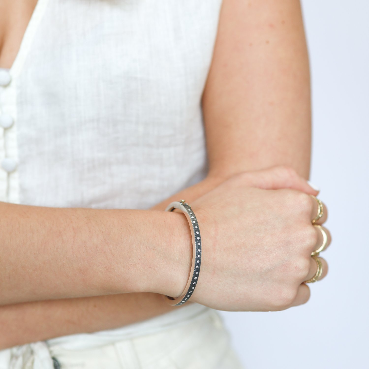 Rene Escobar Trunk Show: Rene Bangle in Silver by Rene Escobar - NEWTWIST