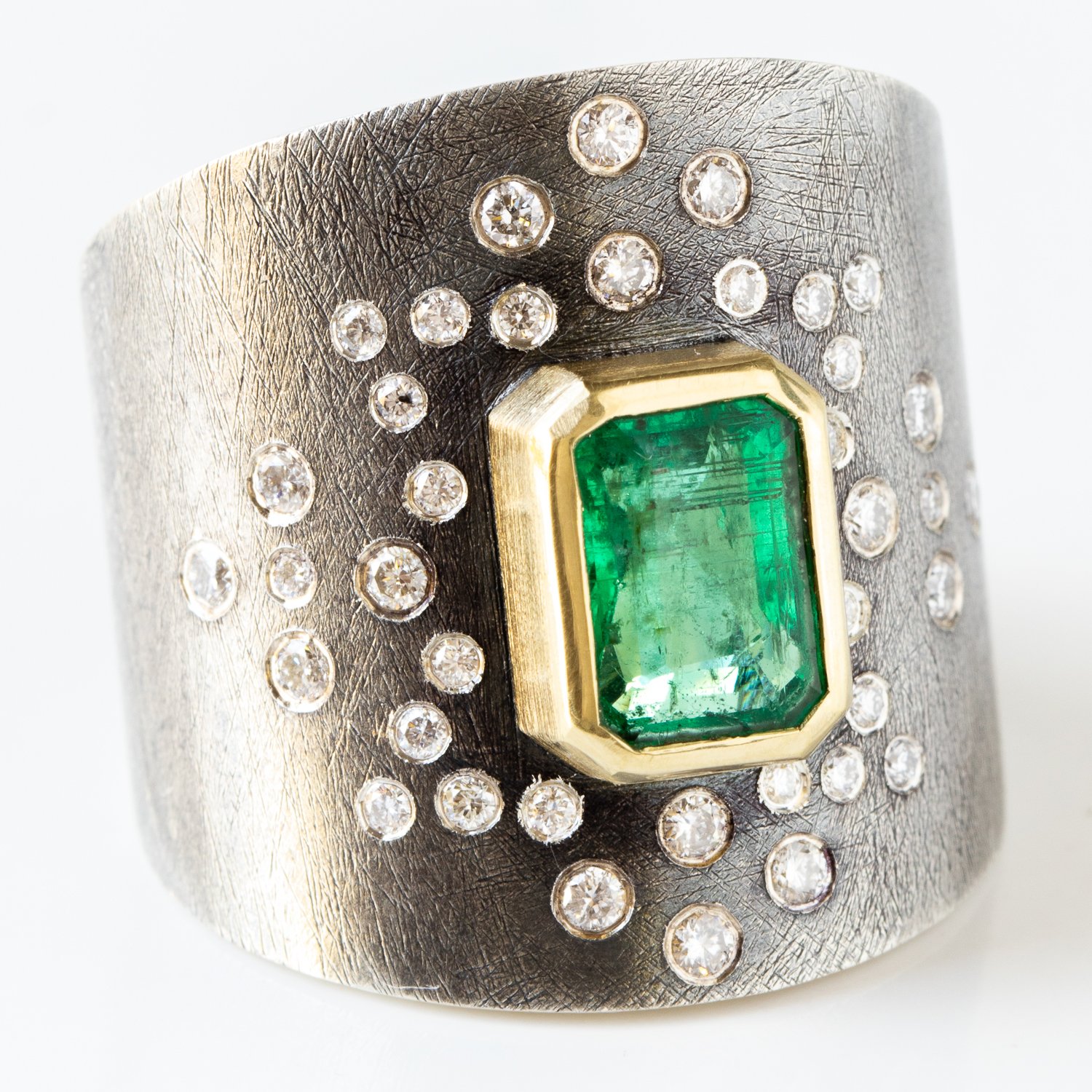 Rene Escobar Trunk Show: Emerald Ring in Silver by Rene Escobar - NEWTWIST
