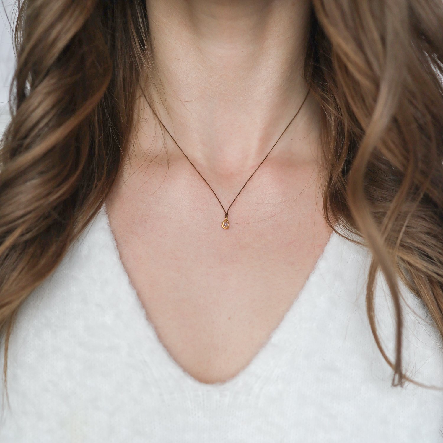 Rose Cut Diamond Necklace by Margaret Solow - NEWTWIST