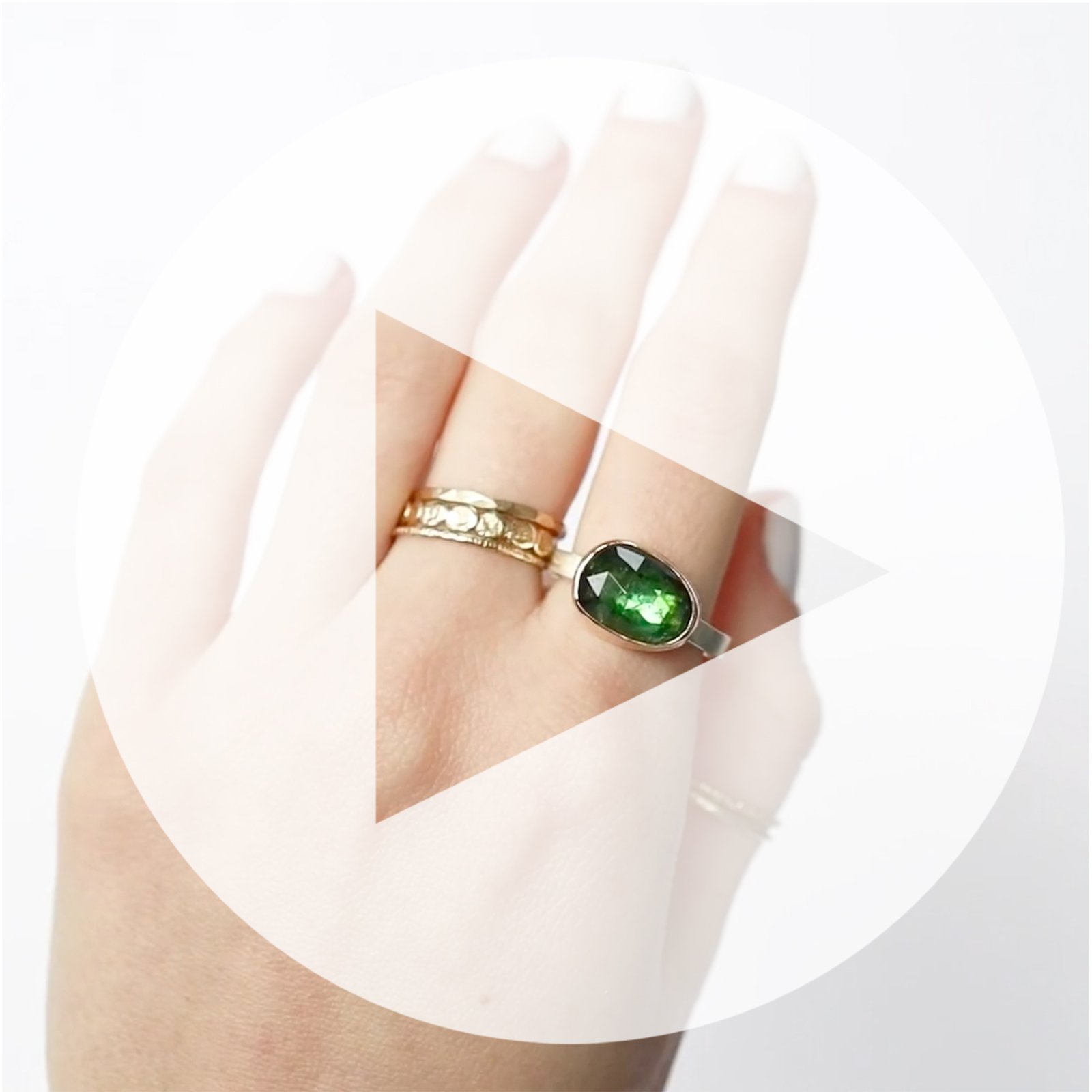 Extra Small Green Tourmaline Ring by Jamie Joseph - NEWTWIST
