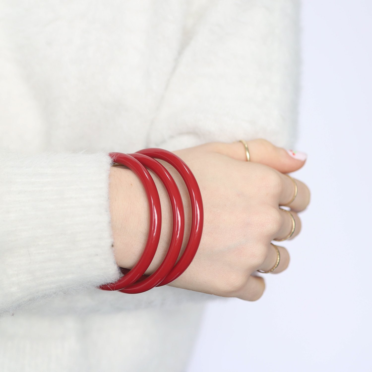 Set of 4 All Weather Moon Bangles by BuDhaGirl - NEWTWIST