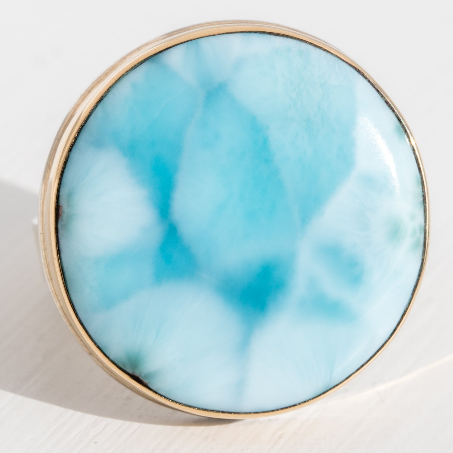 Trunk Show: Large Round Larimar Ring by Jamie Joseph - NEWTWIST