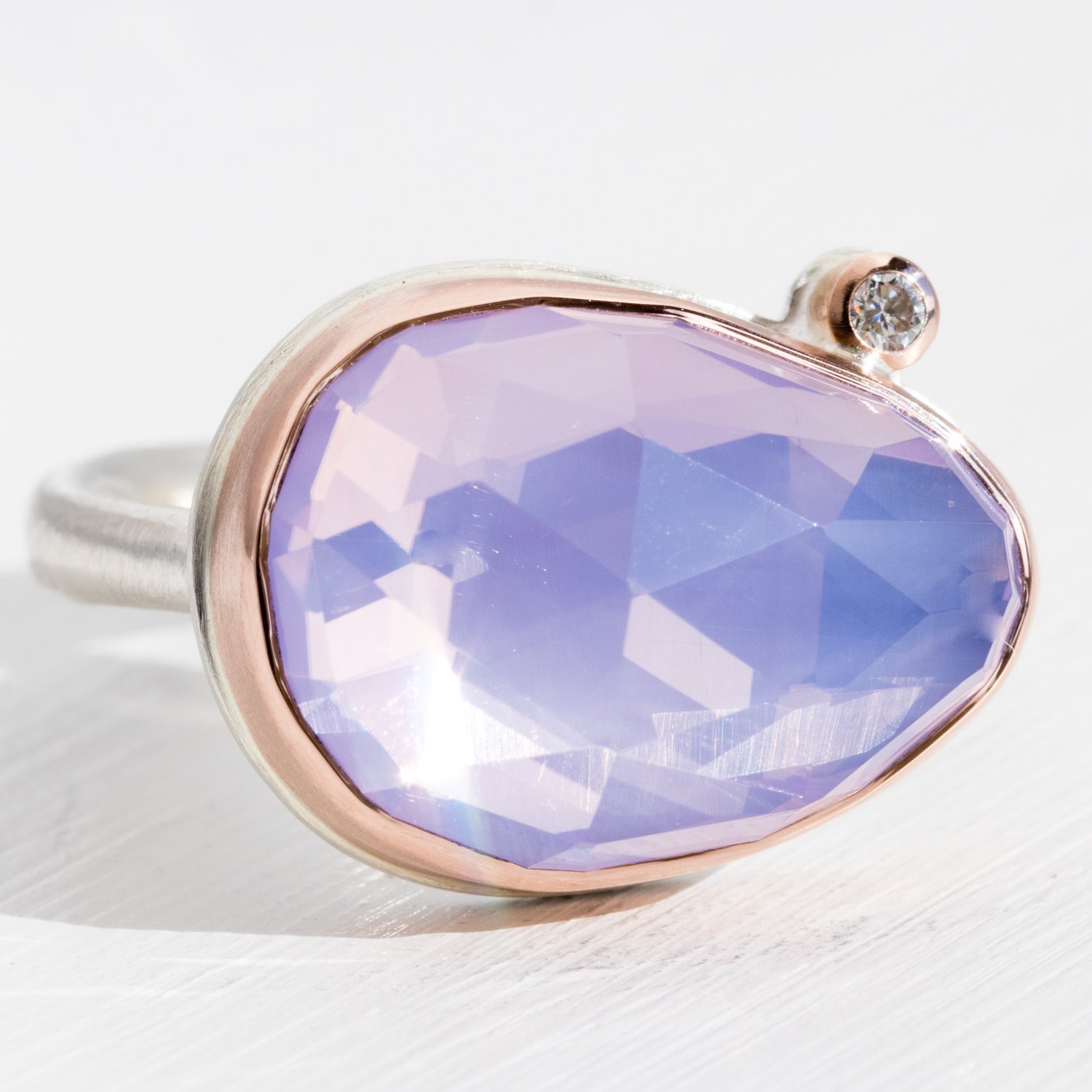 Trunk Show: Amethyst Ring with Satellite Diamond by Jamie Joseph - NEWTWIST
