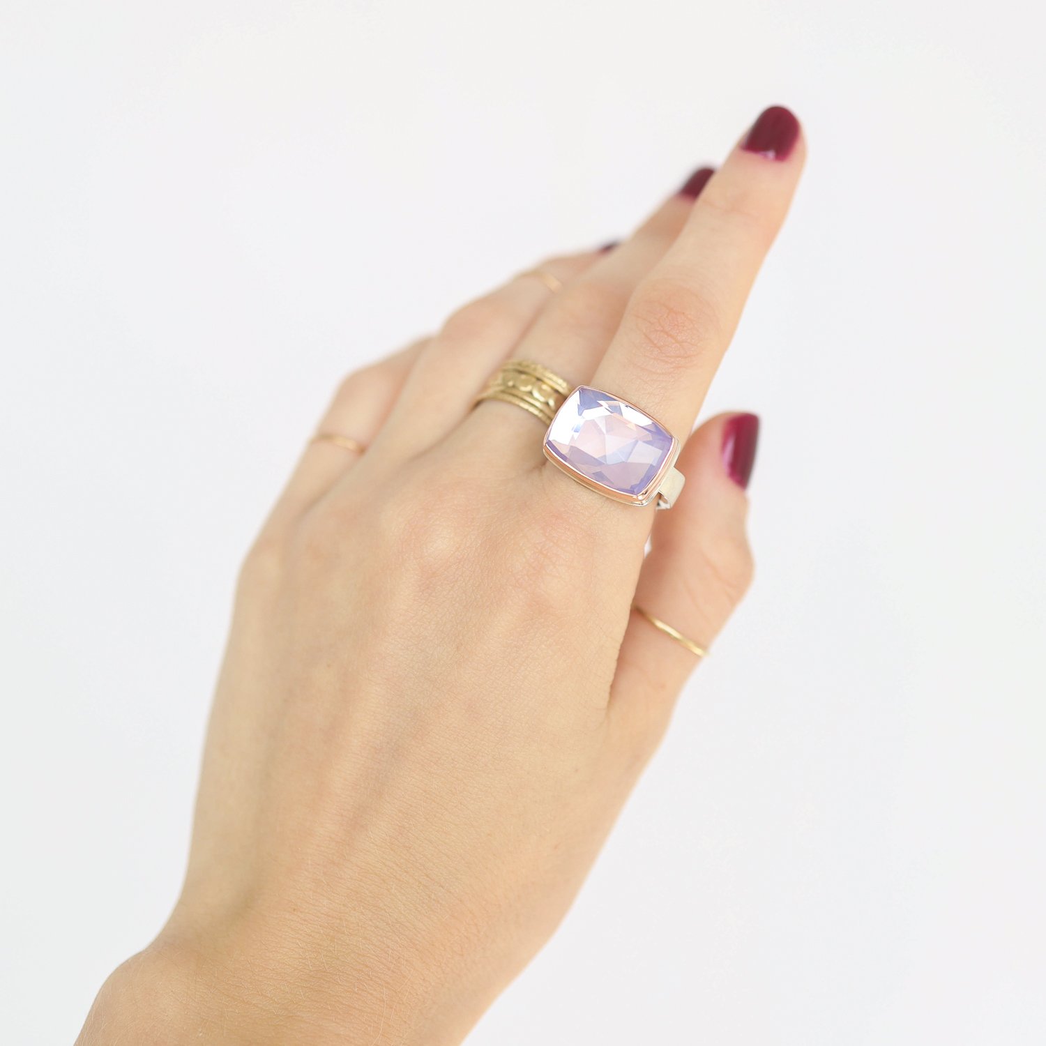 Rectangular Lavender Amethyst Ring by Jamie Joseph - NEWTWIST