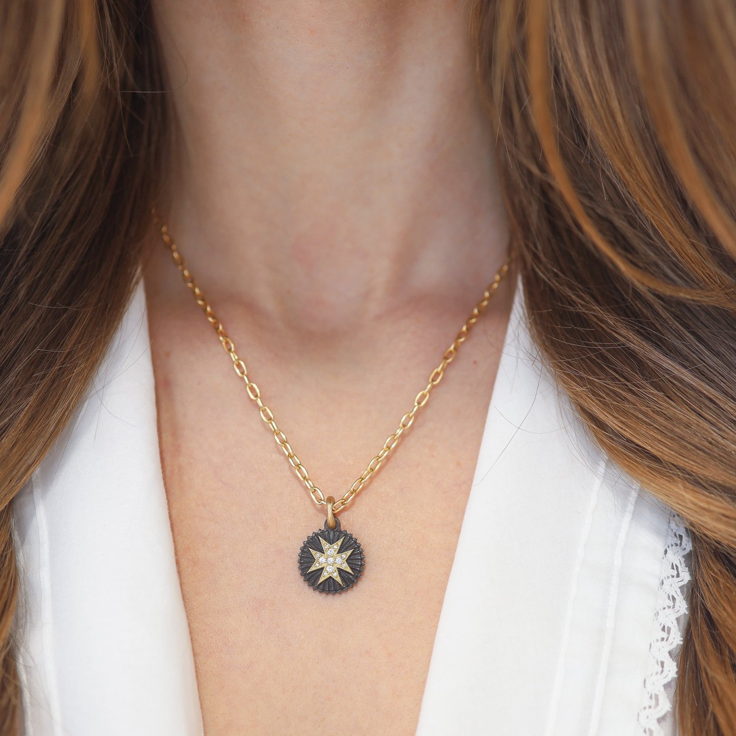 Round Ruche Maltese Cross Charm by Erica Molinari - NEWTWIST