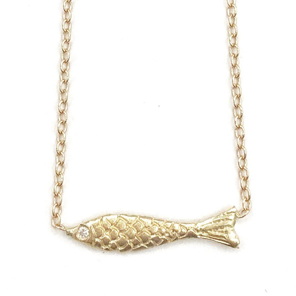 Tiny Fish Necklace by Victoria Cunningham - NEWTWIST