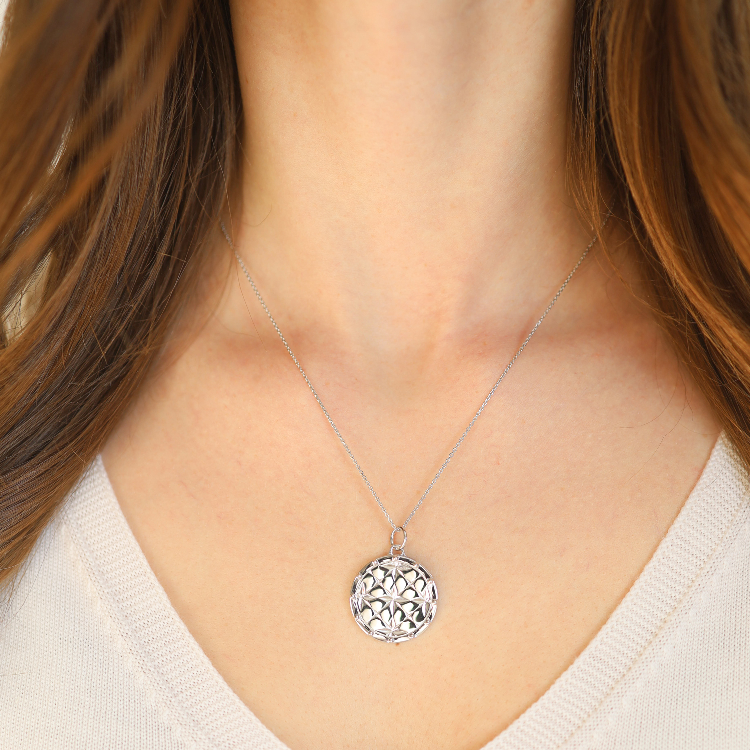 Mosaic Half Locket Charm in Silver by Monica Rich Kosann - NEWTWIST