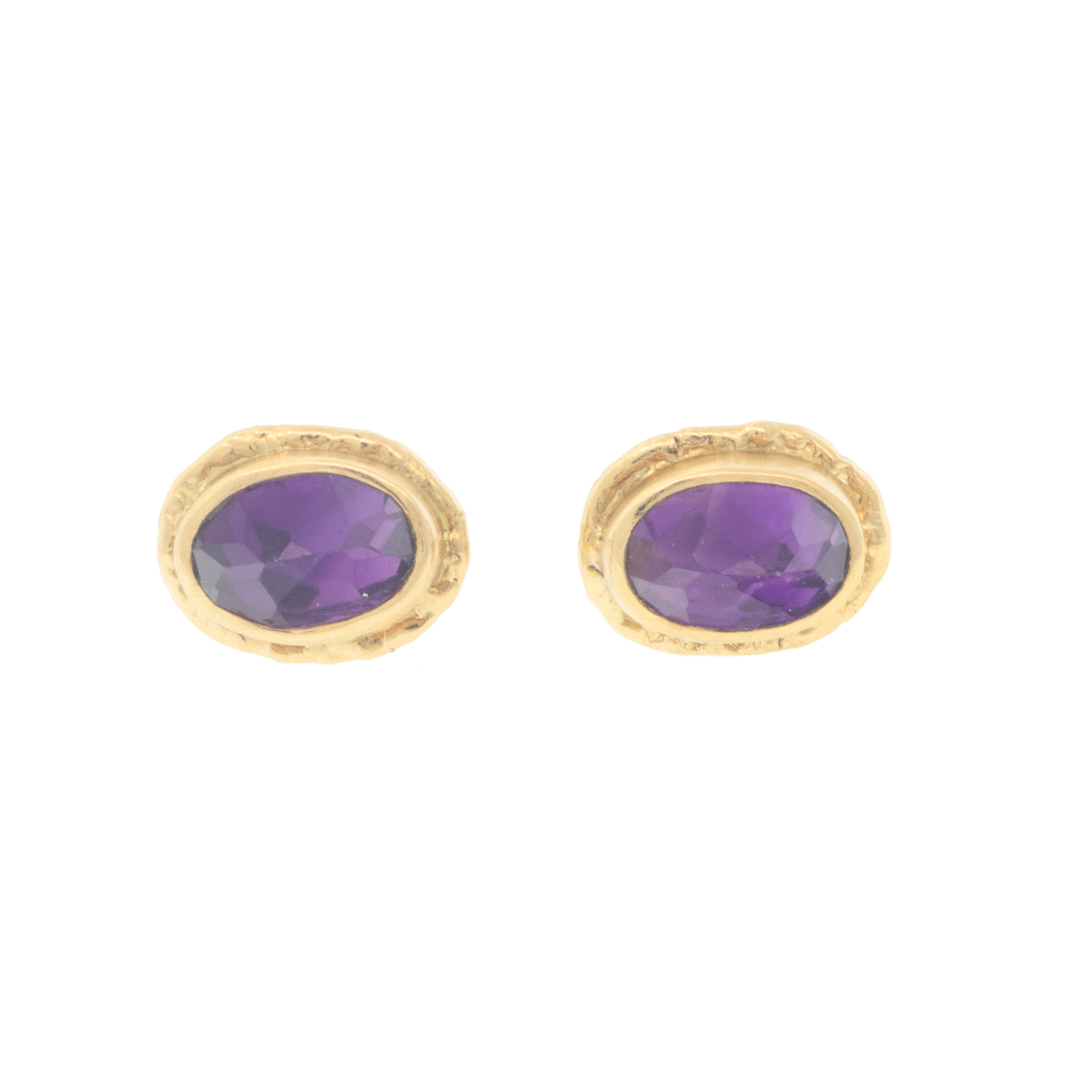 Oval Inverted Amethyst Stud Earrings by Jamie Joseph - NEWTWIST