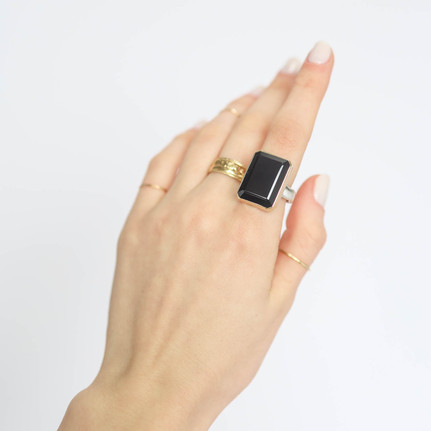 Jamie Joseph Trunk Show: Rectangular Black Onyx Ring by Jamie Joseph - NEWTWIST