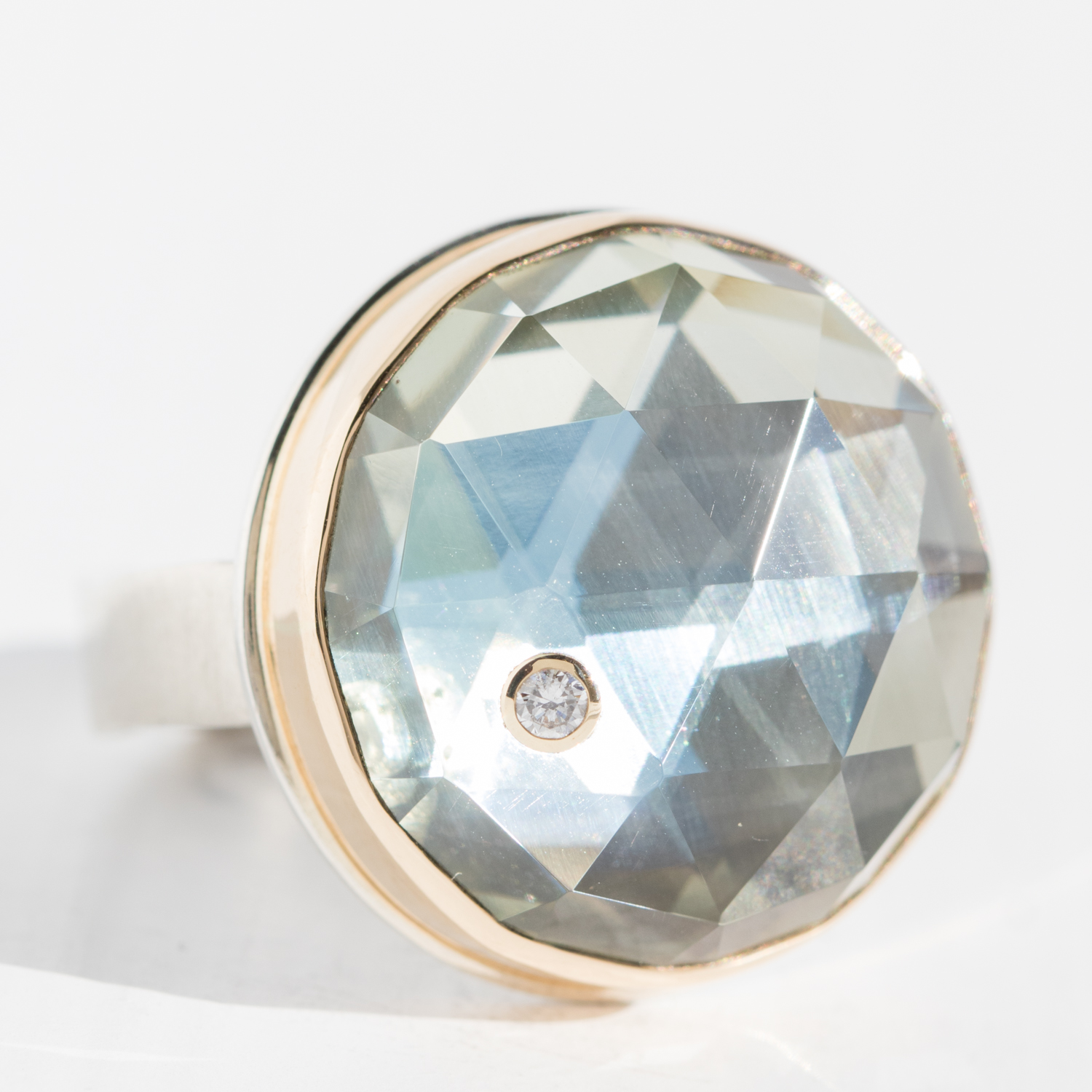 Jamie Joseph Trunk Show: Round Mint Quartz Ring with Diamond Accent by ...