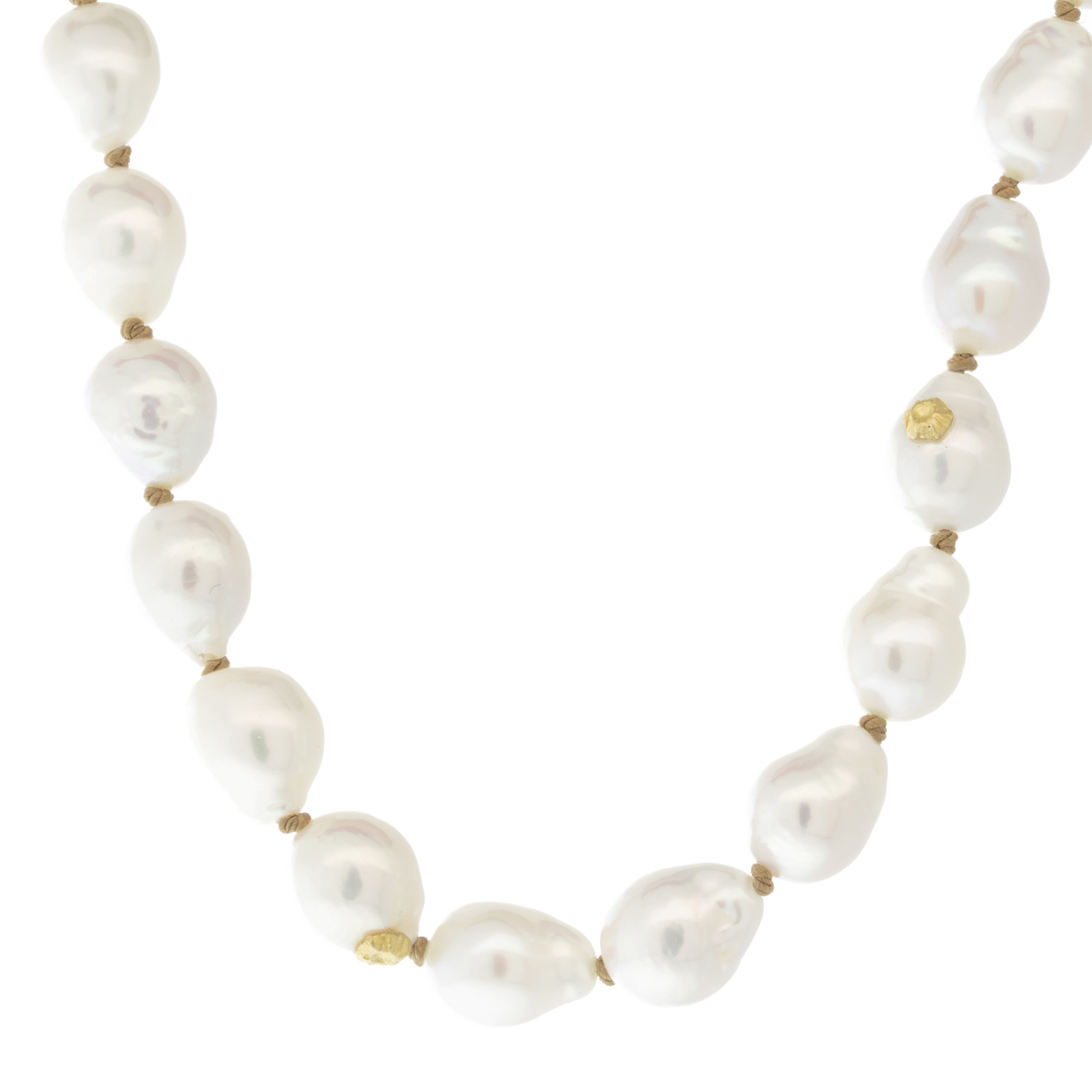 Ruthie B Freshwater Baroque Pearls With Barnacles Necklace by Hannah ...