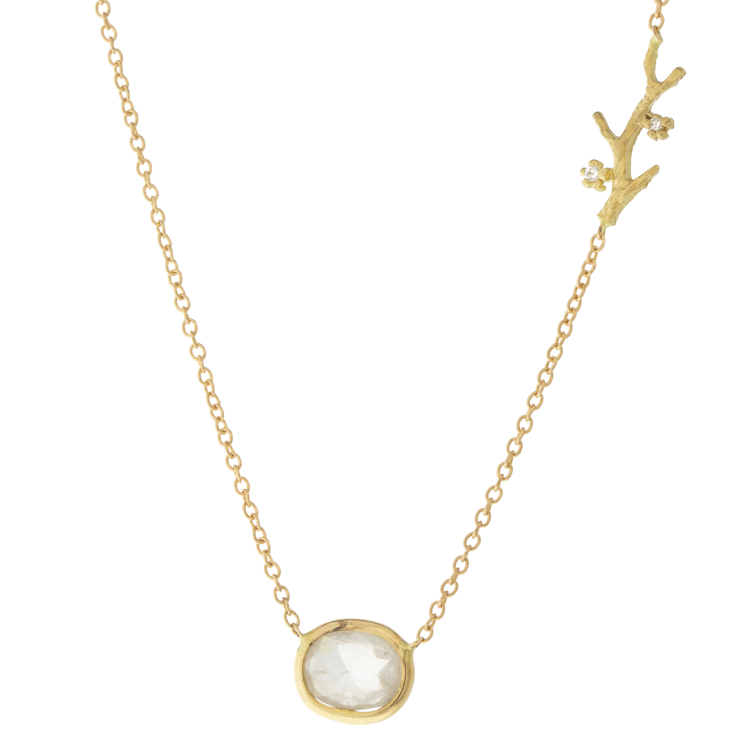 Victoria Cunningham: Rustic White Diamond And Branch Necklace by ...