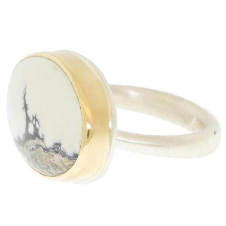 Round Eggshell Variscite Ring by Jamie Joseph - NEWTWIST