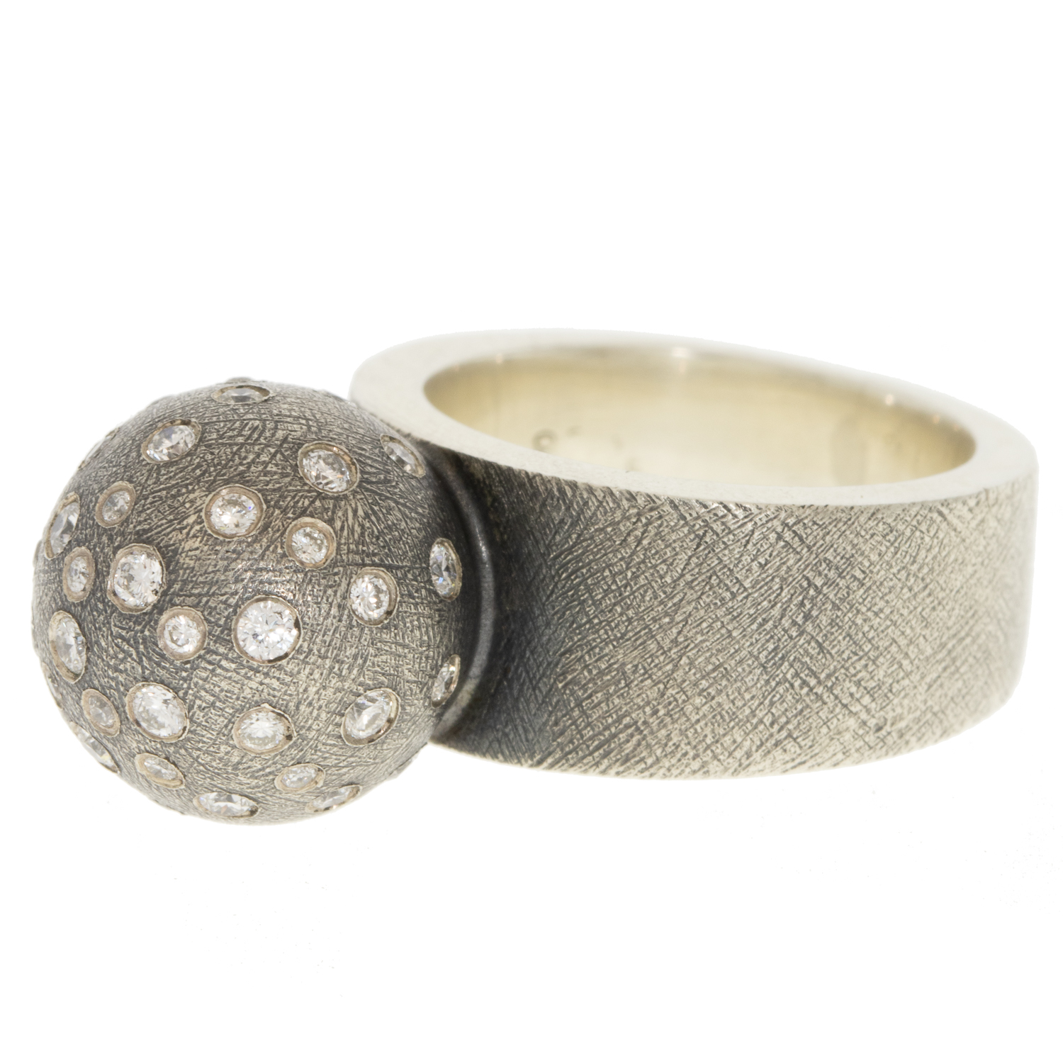 Rene Escobar Trunk Show: Silver And White Diamond Ceres Ring by Rene ...