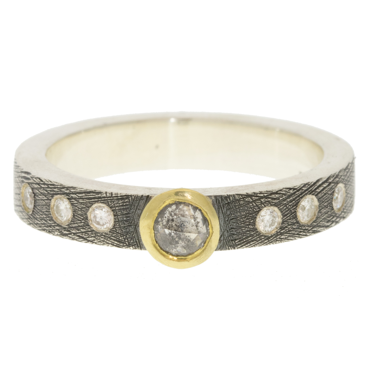 Rene Escobar Trunk Show: Yellow Gold Rose Ring With Salt And Pepper ...