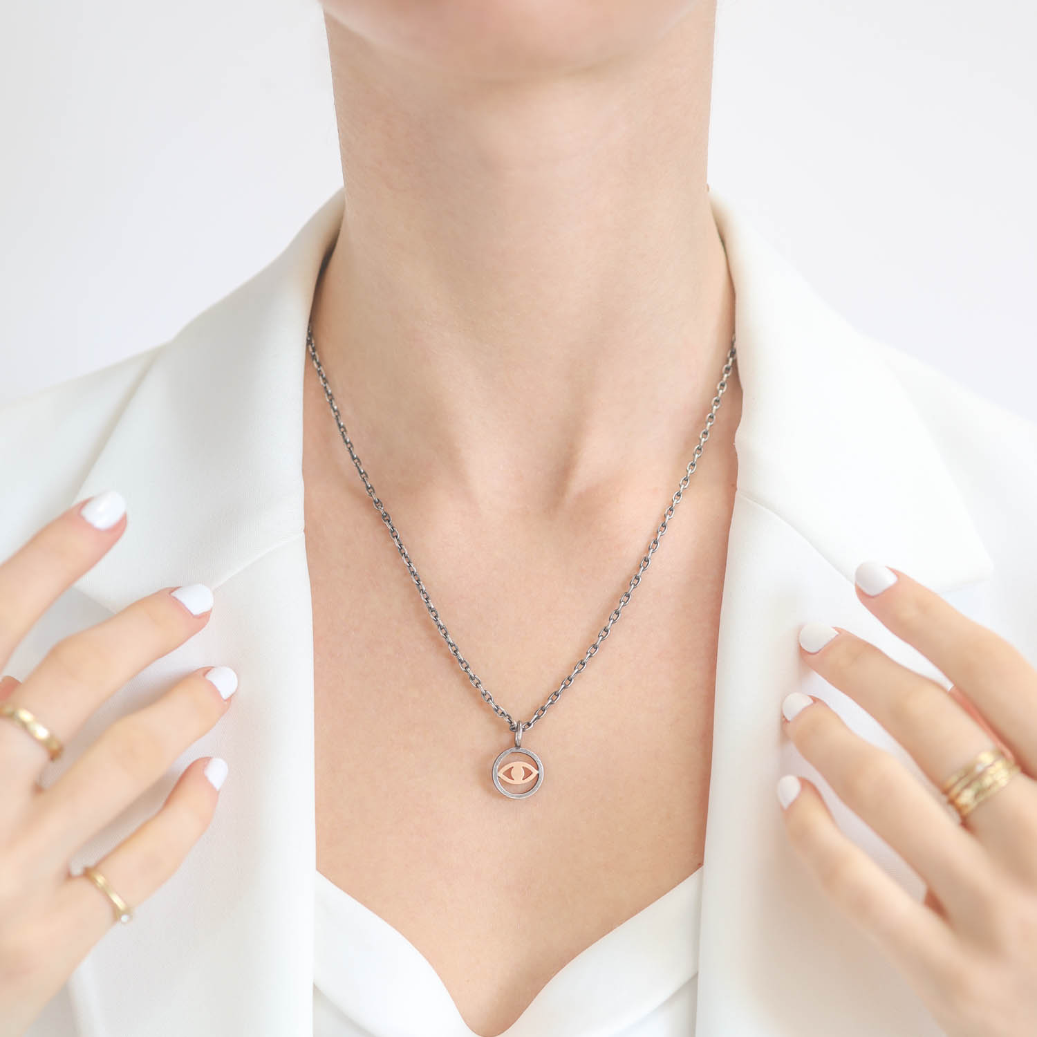 Rene Escobar Trunk Show: Rose Gold Evil Eye Charm by Rene Escobar ...