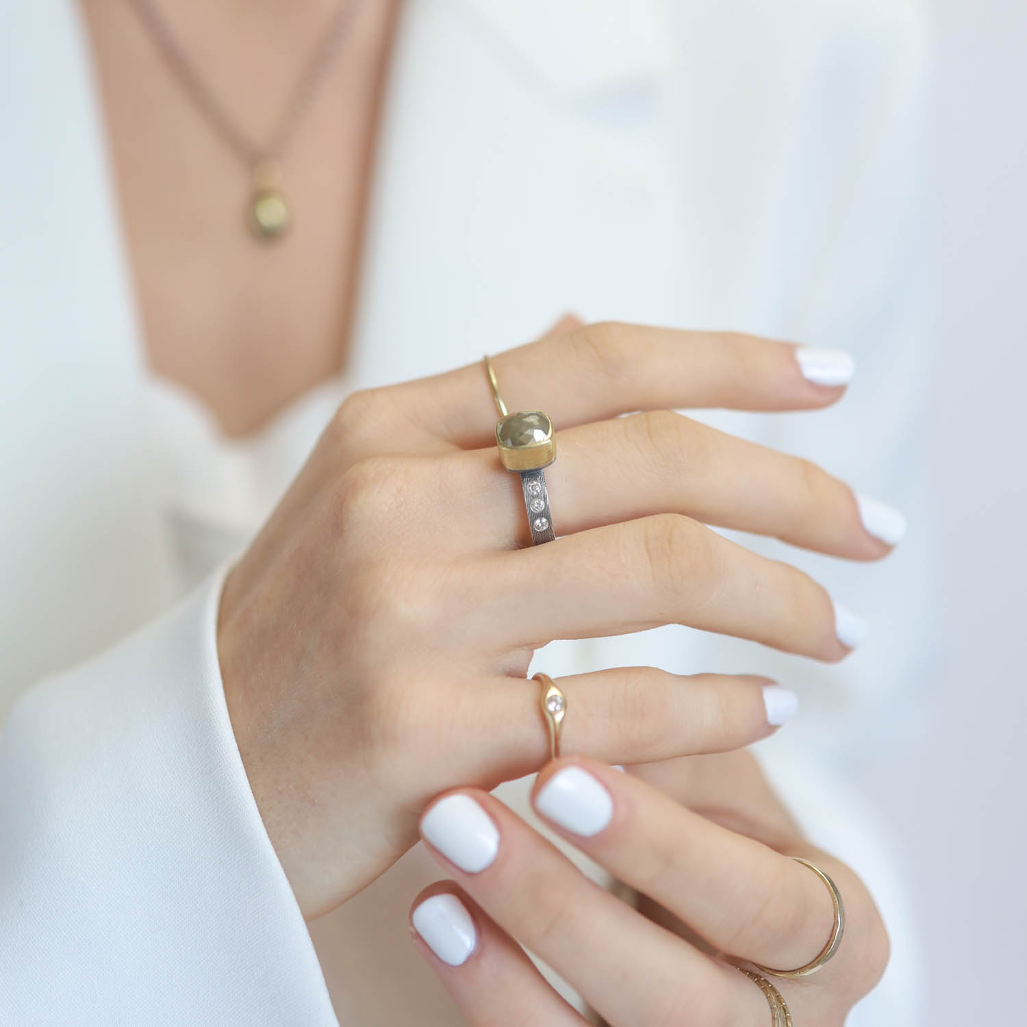 Rene Escobar Trunk Show: Oval Diamond Ring by Rene Escobar - NEWTWIST