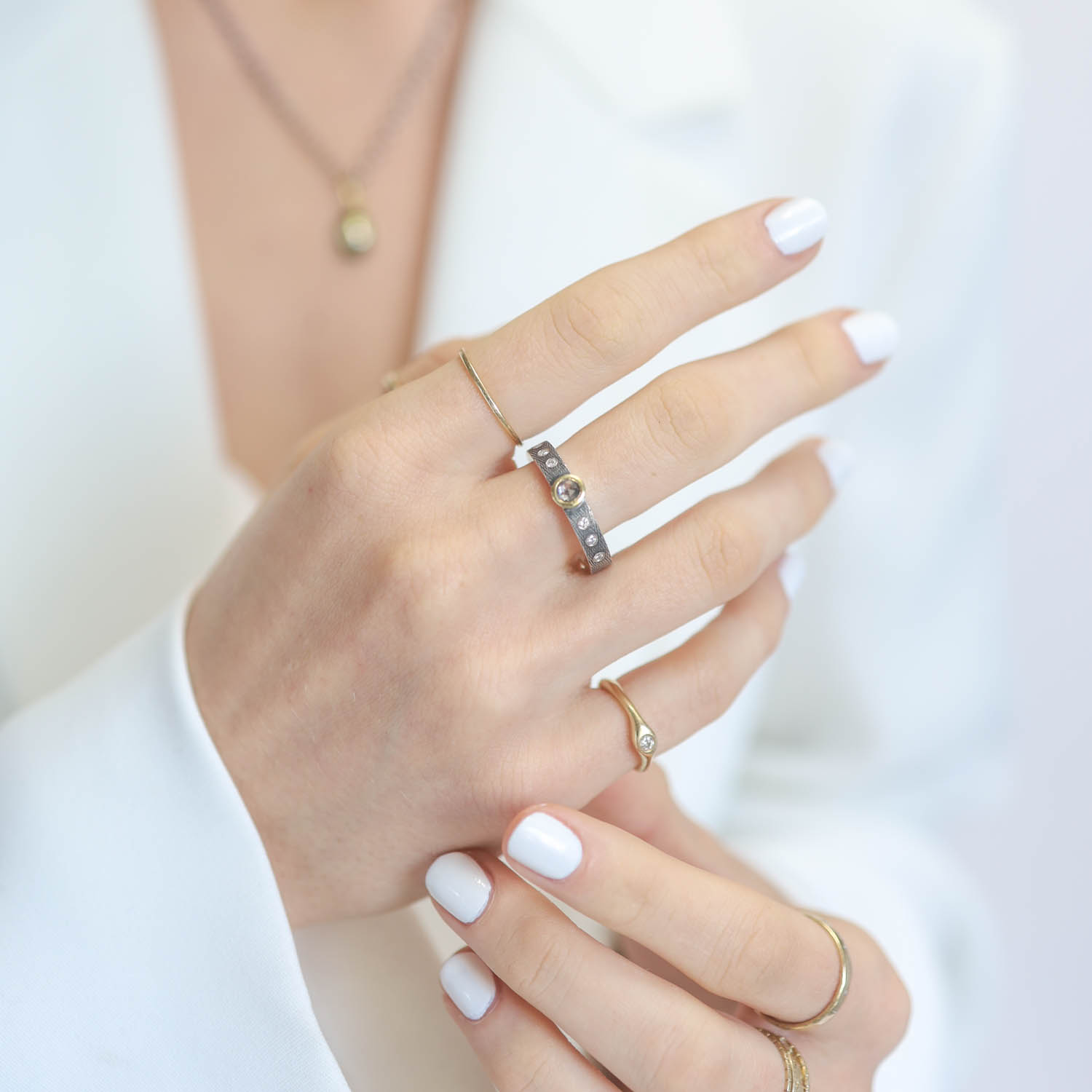 Rene Escobar Trunk Show: Yellow Gold Rose Ring With Salt And Pepper ...