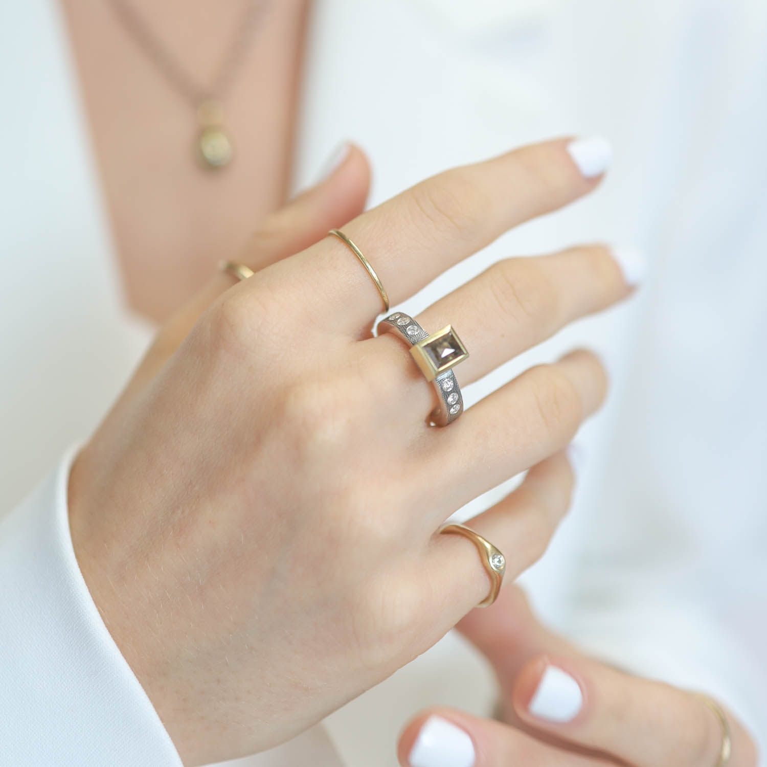 Rene Escobar Trunk Show: Rectangular Diamond Ring by Rene Escobar ...