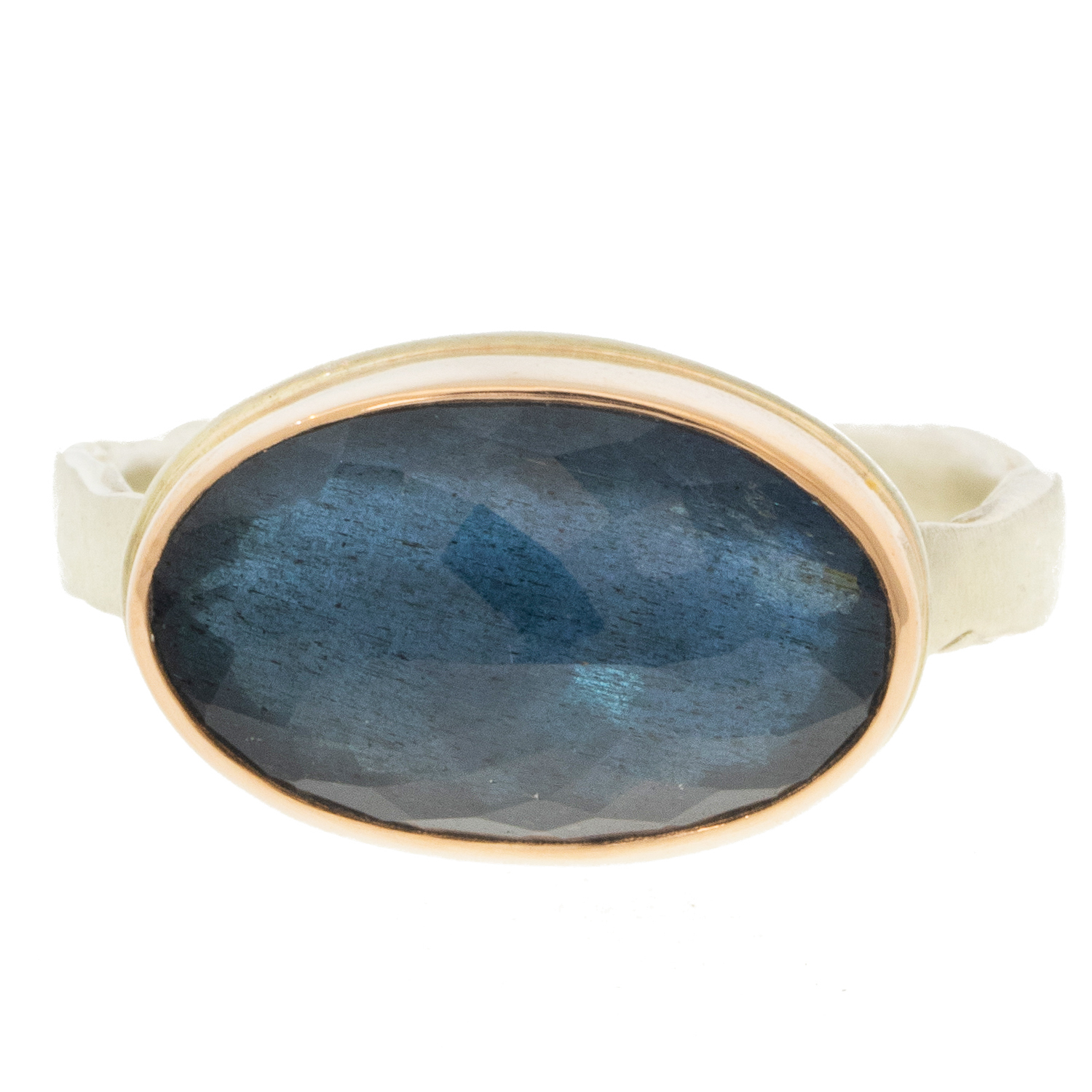 Small Oval Inverted Moss Aquamarine Ring by Jamie Joseph - NEWTWIST