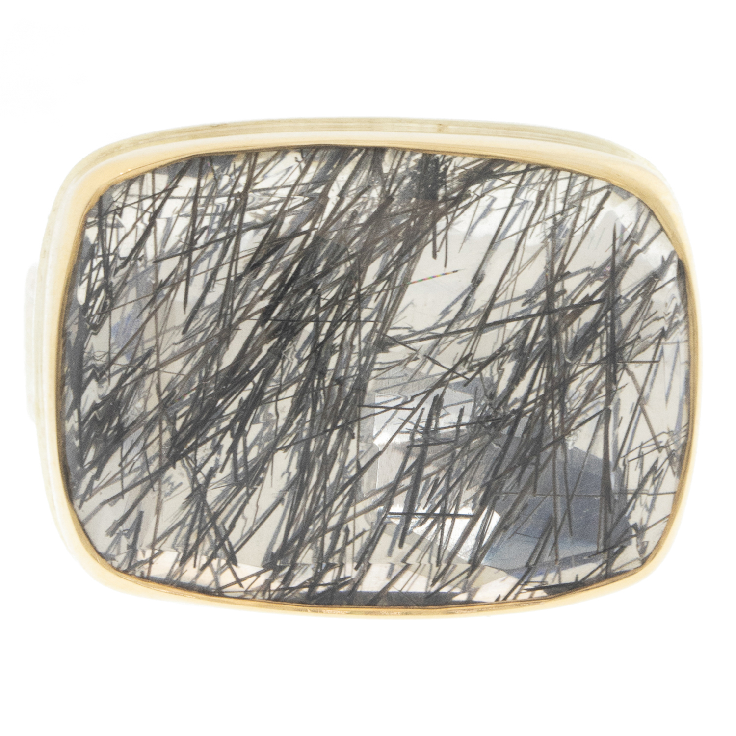 Rectangular Tourmalinated Quartz Ring by Jamie Joseph - NEWTWIST