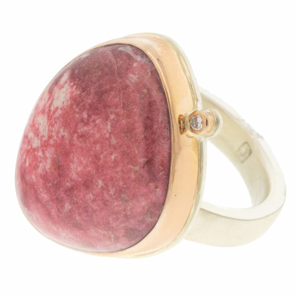 Surface Cut Rose Quartz Ring by Jamie Joseph - NEWTWIST